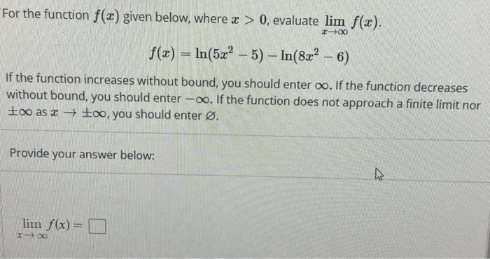 Solved For the function f(x) given below, where x>0, | Chegg.com