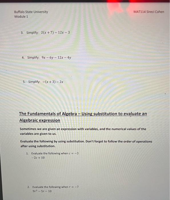 Solved Buffalo State University MATI14 Sireci Coh Module 1 | Chegg.com