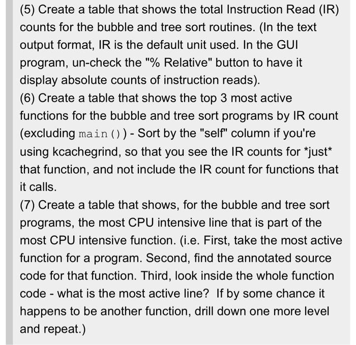 a (5) Create a table that shows the total Instruction | Chegg.com