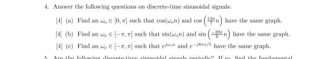 4. Answer the following questions on discrete-time | Chegg.com