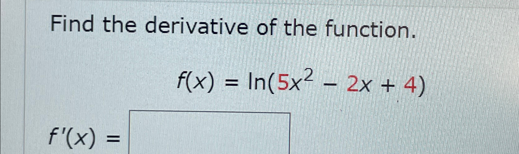 Solved Find the derivative of the | Chegg.com