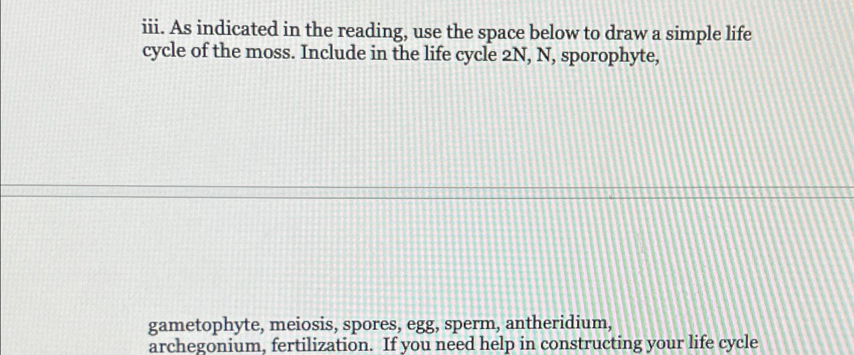 Solved iii. As indicated in the reading, use the space below | Chegg.com