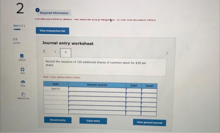 Solved Required information Exercise 10-3 (Algo) Record the | Chegg.com