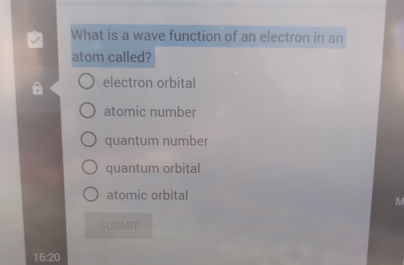 Solved What is a wave function of an electron in an atom | Chegg.com