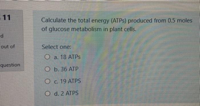 Solved 11 Calculate the total energy (ATPs) produced from | Chegg.com