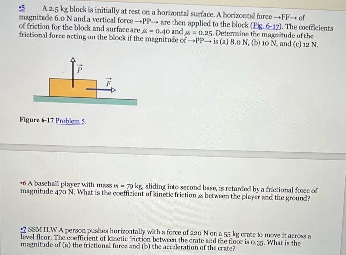 Solved 5.5 A 2.5 kg block is initially at rest on a | Chegg.com