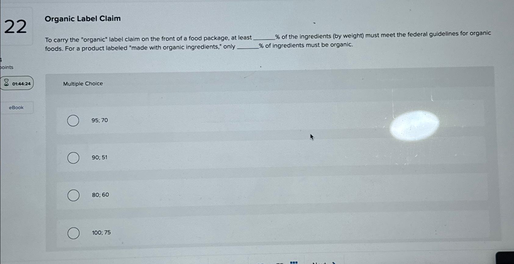 Solved Organic Label ClaimTo carry the "organic" label claim | Chegg.com
