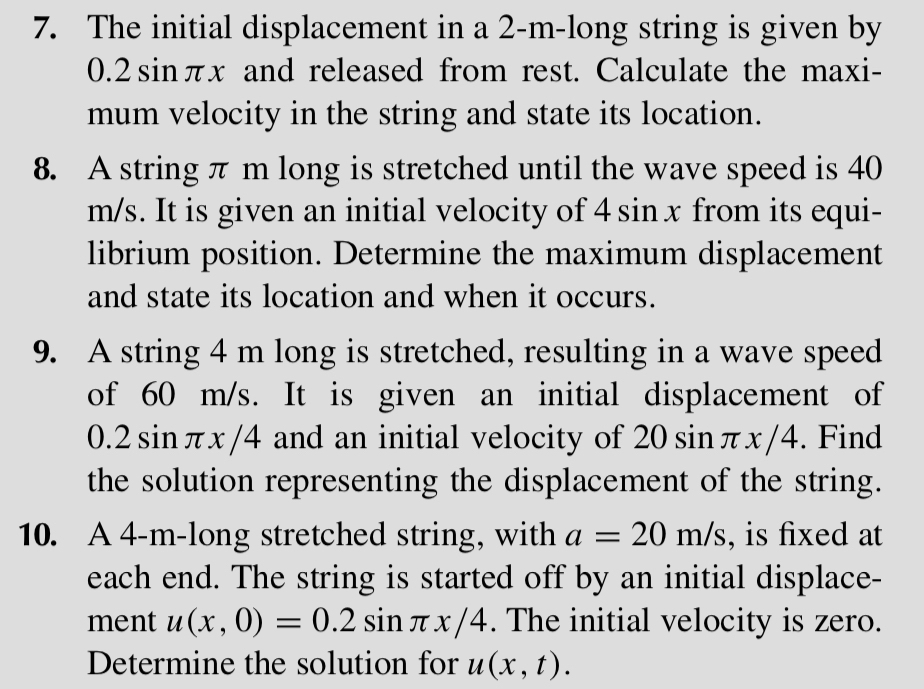 Solved The initial displacement in a 2-m-long string is | Chegg.com