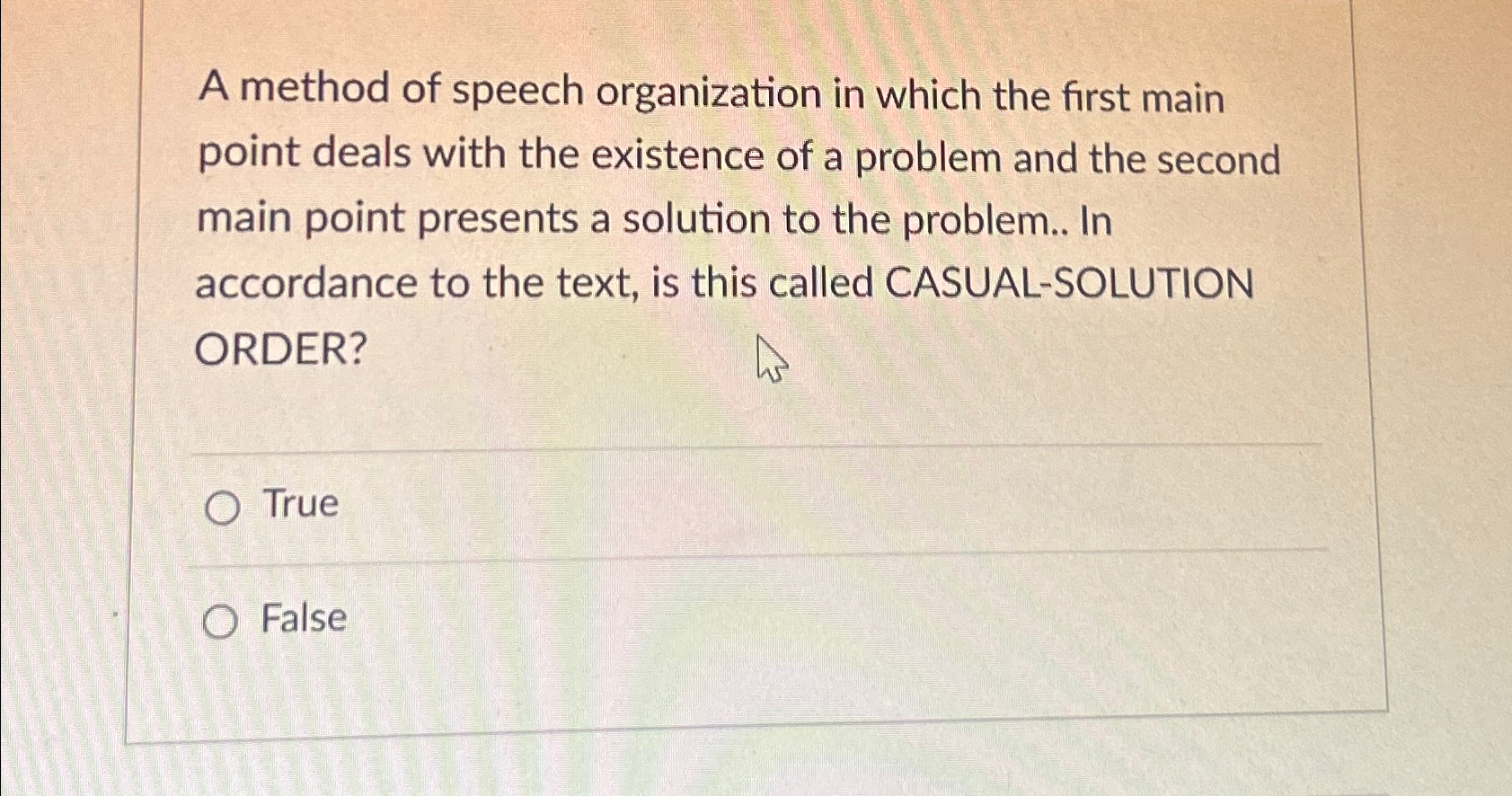 Solved A method of speech organization in which the first | Chegg.com