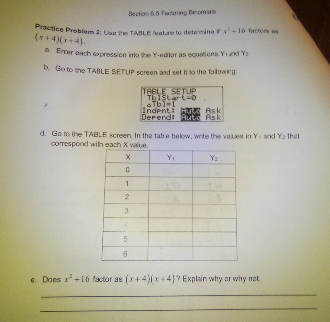 Solved Section 6.5 ﻿Factoring BinomialsPractice Problem 2: | Chegg.com