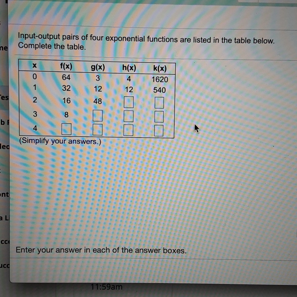 Solved Input-output pairs of four exponential functions are | Chegg.com