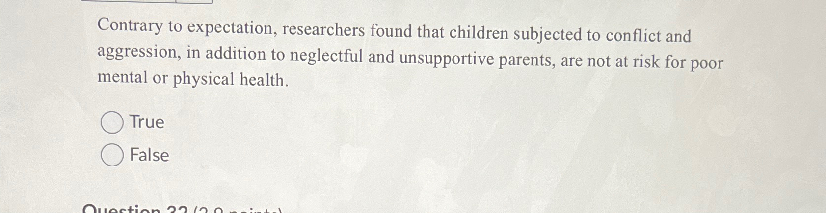 Solved Contrary to expectation, researchers found that | Chegg.com