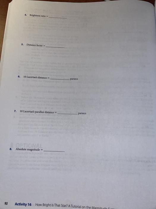 Solved ACTIVITY 16 How Bright Is That Star? A Tutorial on | Chegg.com