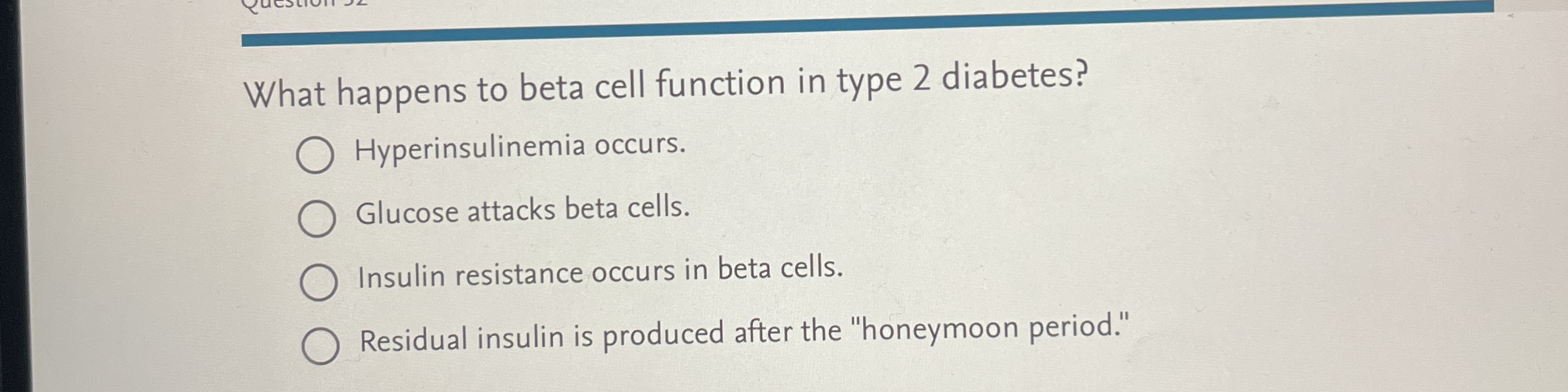 What happens to beta cell function in type 2 | Chegg.com