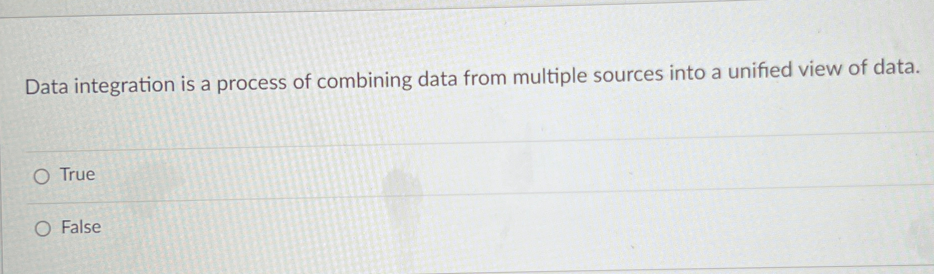 Solved Data integration is a process of combining data from | Chegg.com