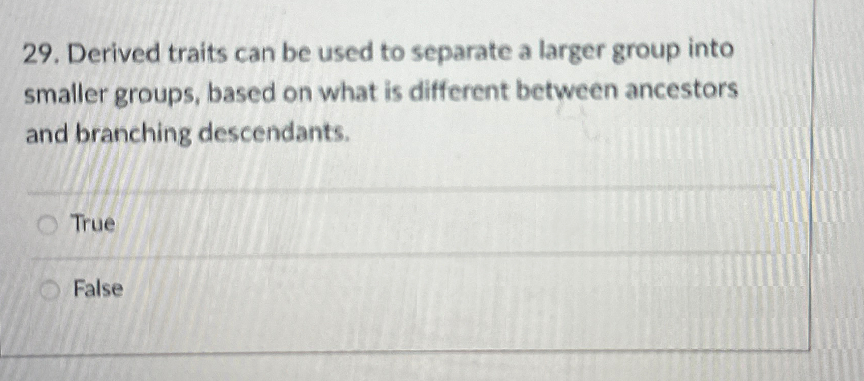 Solved Derived traits can be used to separate a larger group | Chegg.com
