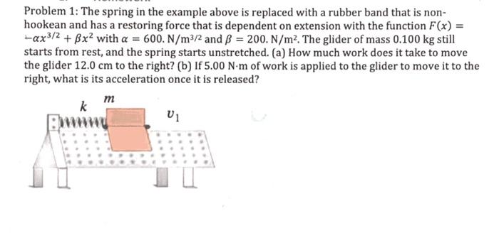 Solved Problem 1: The spring in the example above is | Chegg.com
