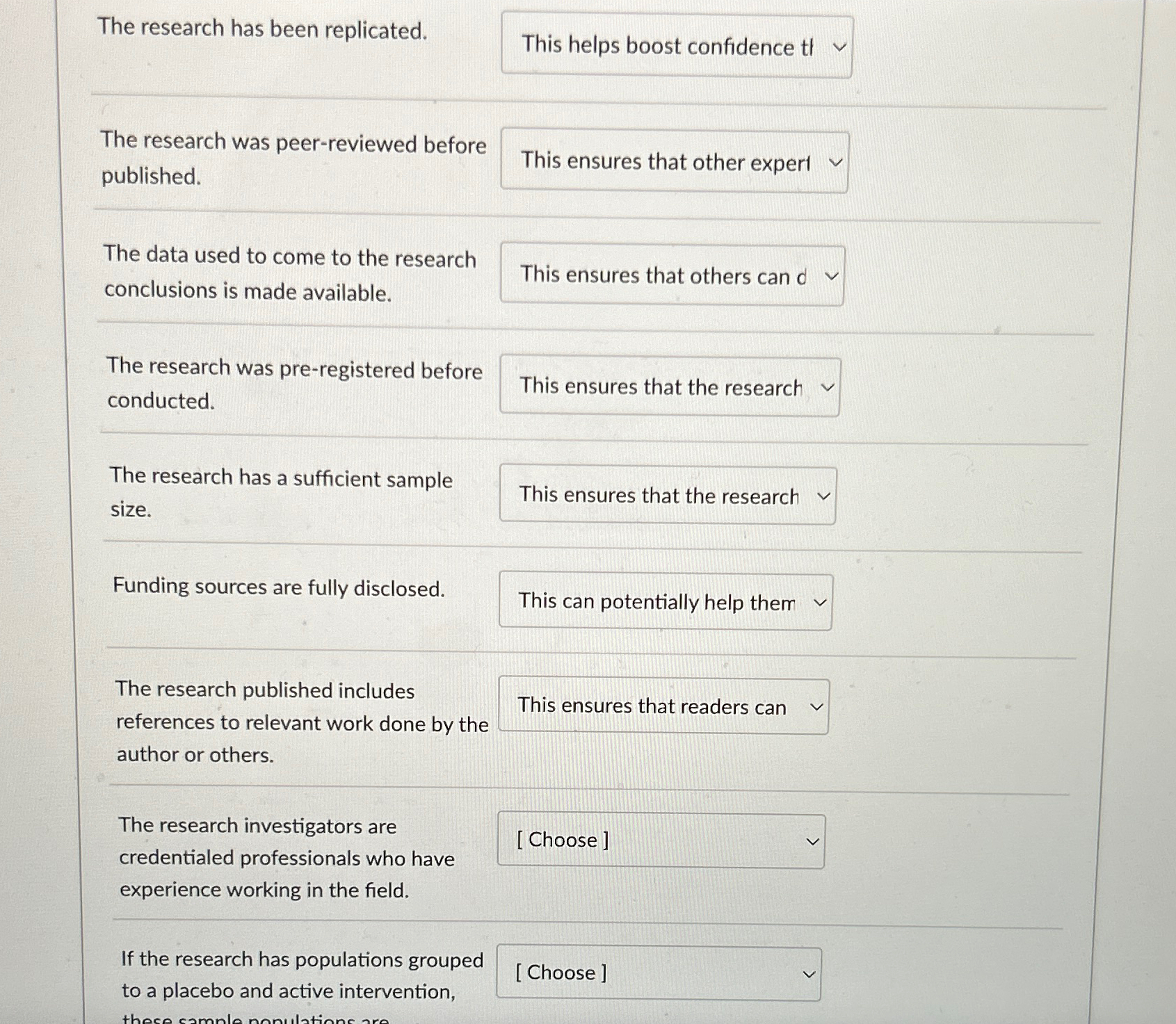 Solved The research has been replicated.The research was | Chegg.com