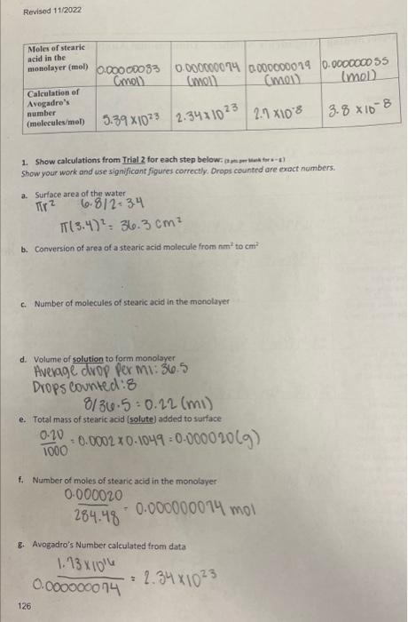 calculate the height of the monolayer. This height | Chegg.com