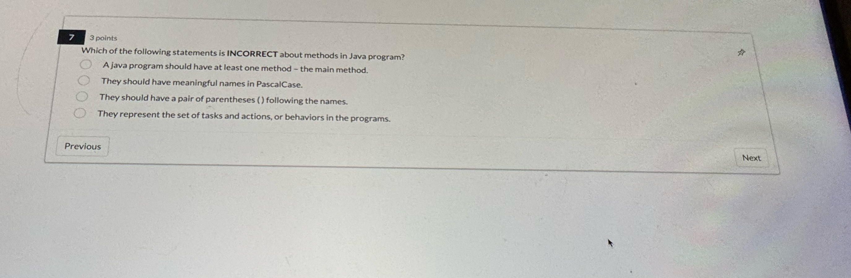 Solved 7 3 ﻿pointsWhich of the following statements is | Chegg.com