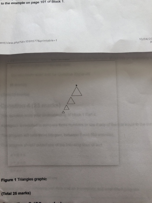 Solved i need to stack the triangles like in the figure, i | Chegg.com