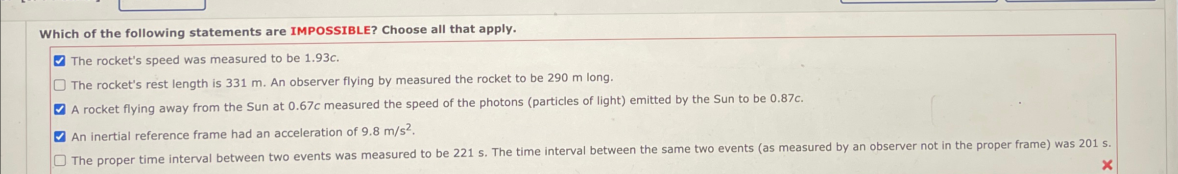 Solved Which of the following statements are IMPOSSIBLE? | Chegg.com