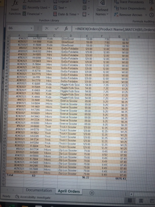 Solved 9 Next Felipe Wants Find Amount Billed Order Entered Cell B5 Cell B7 Enter Formula