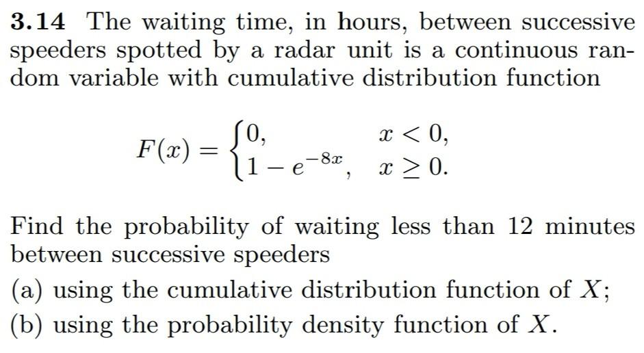Solved 3.1 Classify the following random variables as dis- | Chegg.com