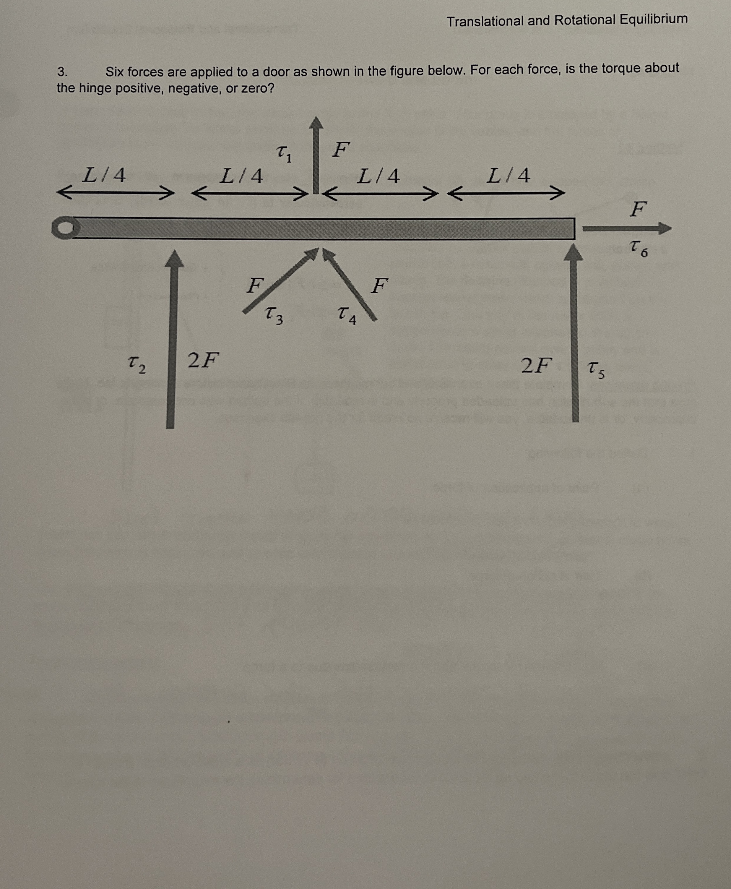 Solved Translational and Rotational Equilibrium3. ﻿Six | Chegg.com