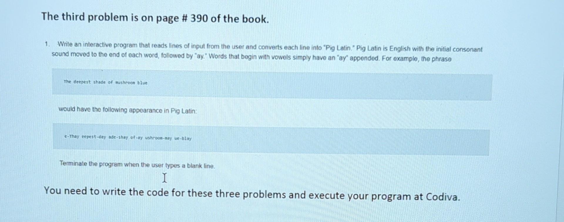 Solved The third problem is on page \# 390 of the book. 1. | Chegg.com