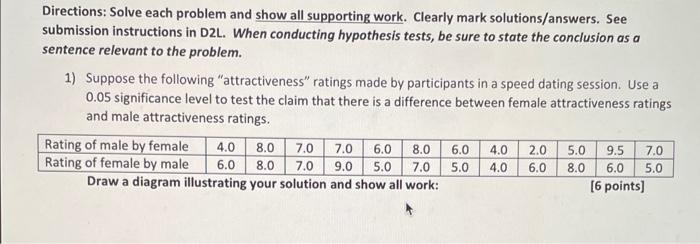 Solved Directions: Solve each problem and show all | Chegg.com