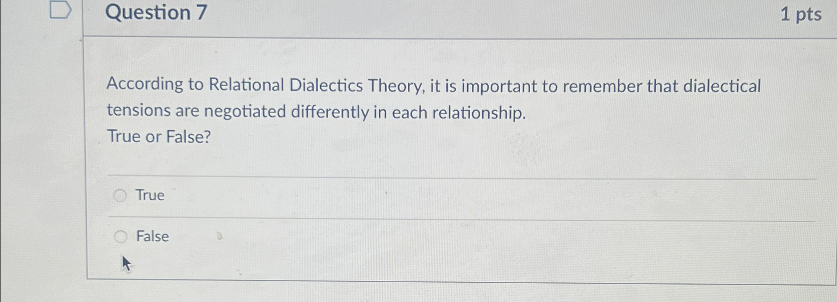 Solved Question 71ptsAccording to Relational Dialectics | Chegg.com