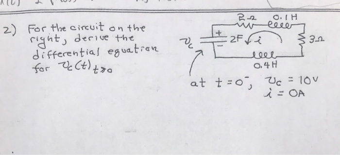 Solved For the circuit on the right, derive the differential | Chegg.com