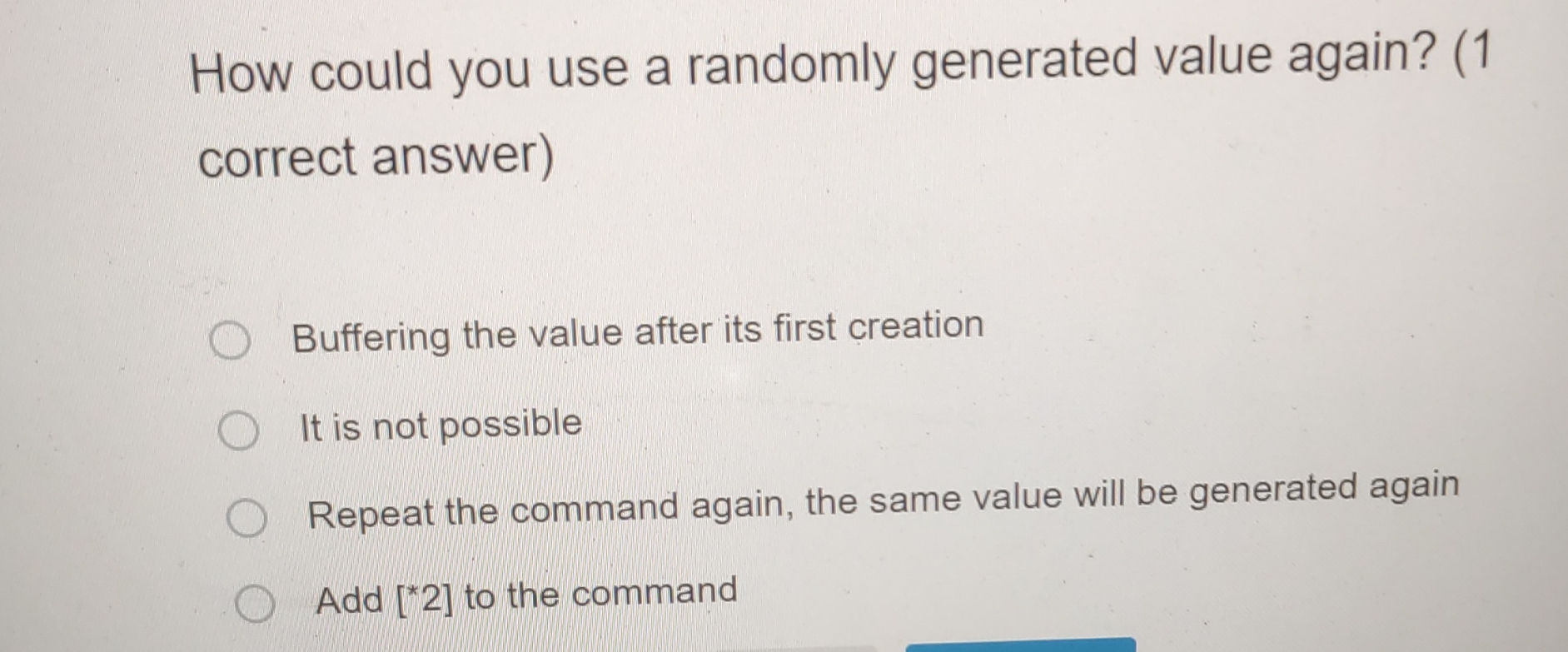 Solved How could you use a randomly generated value again? | Chegg.com