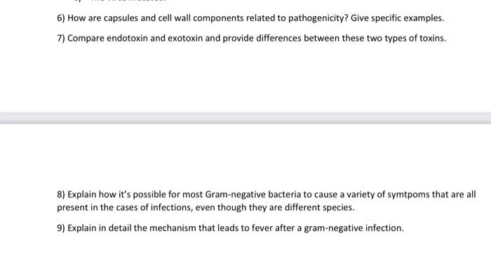 Solved 6) How are capsules and cell wall components related | Chegg.com
