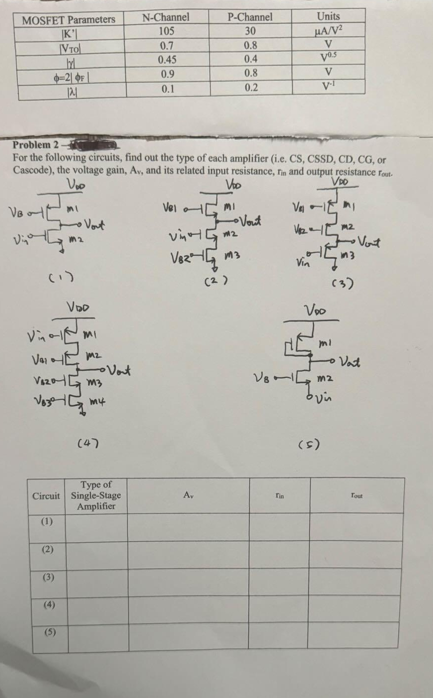 \table[[MOSFET | Chegg.com