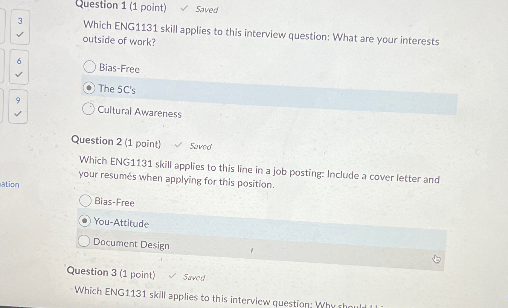 Solved Question 1 (1 point) SavedWhich ENG1131 skill | Chegg.com Solved Question 1 (1 point) SavedWhich ENG1131 skill | Chegg.com