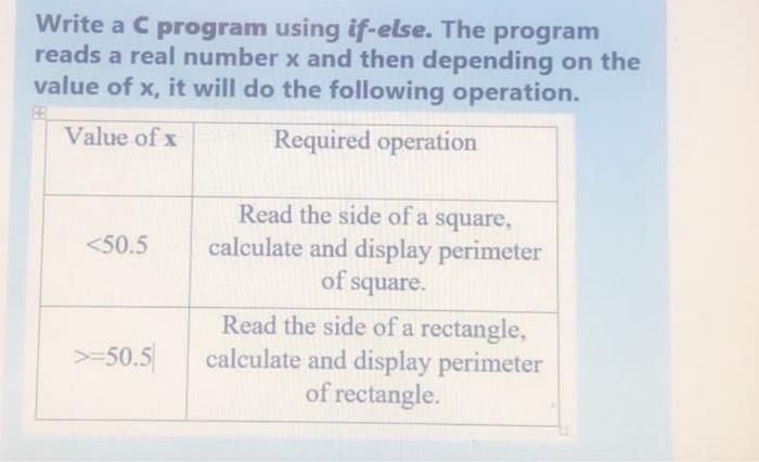 Solved Write A C Program Using If Else The Program Reads A