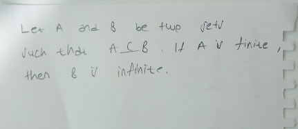 Solved Let A and B ﻿be two sets such that AsubB. If A ﻿is | Chegg.com