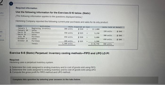 [Solved]: Required informetion Use the following informatio