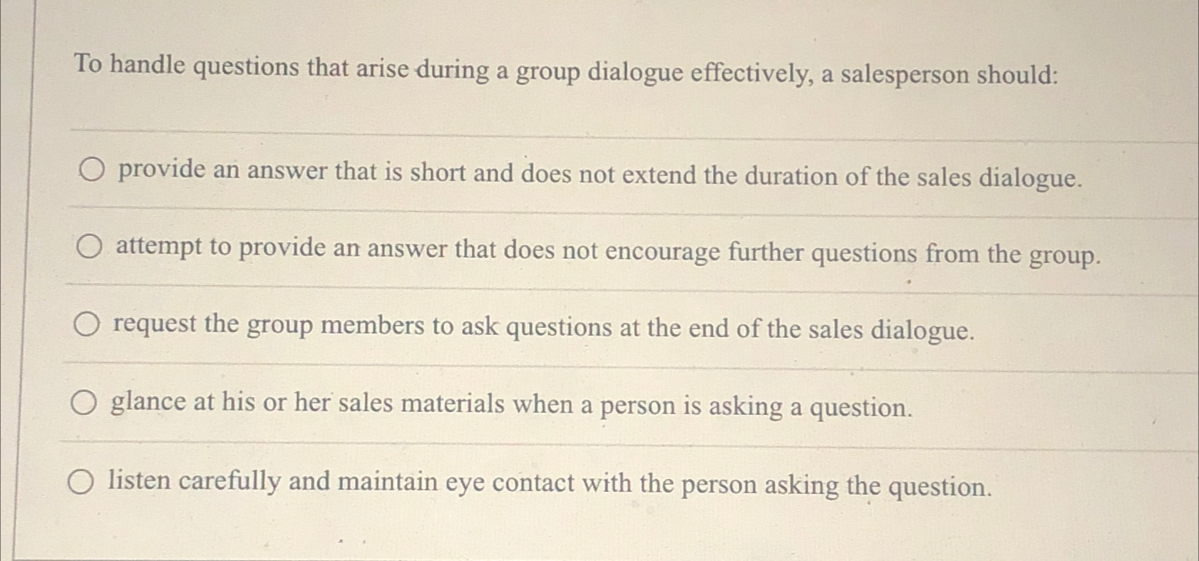 Solved To handle questions that arise during a group | Chegg.com