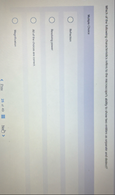 Solved Which of the following characteristics refers to the | Chegg.com