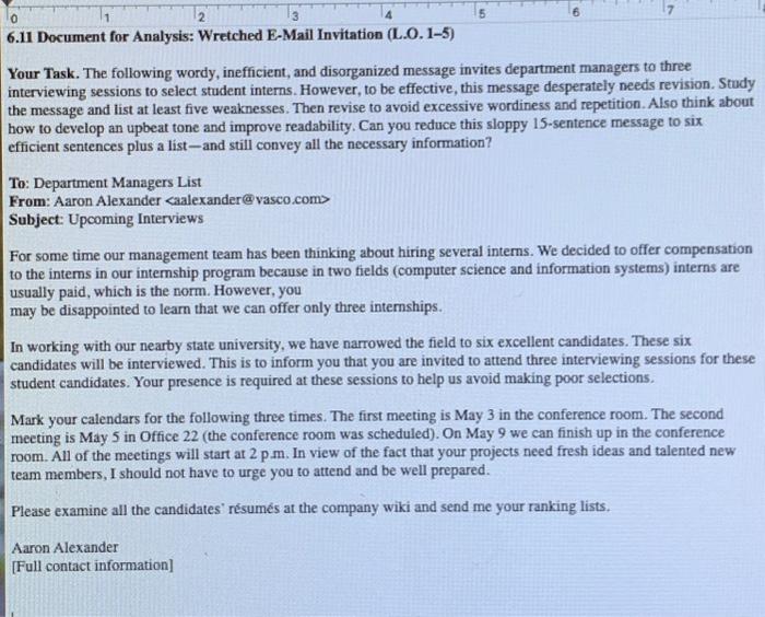 Your Task. The following wordy, inefficient, and | Chegg.com