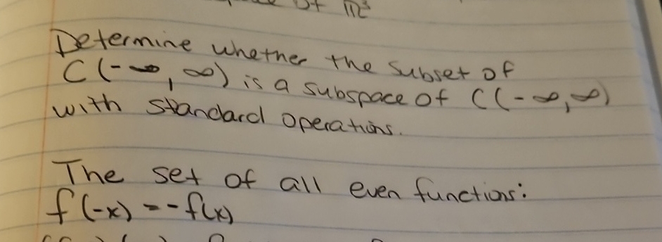 Solved Determine whether the subset of C(-∞,∞) ﻿is a | Chegg.com