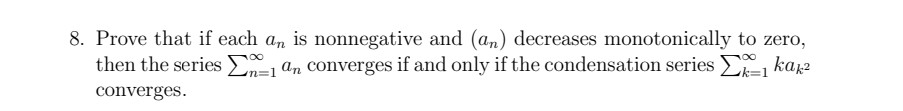 Prove that if each an ﻿is nonnegative and (an) | Chegg.com