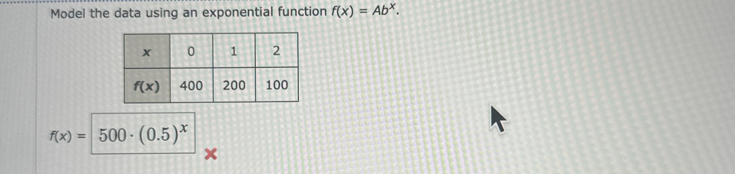Solved Model the data using an exponential function | Chegg.com