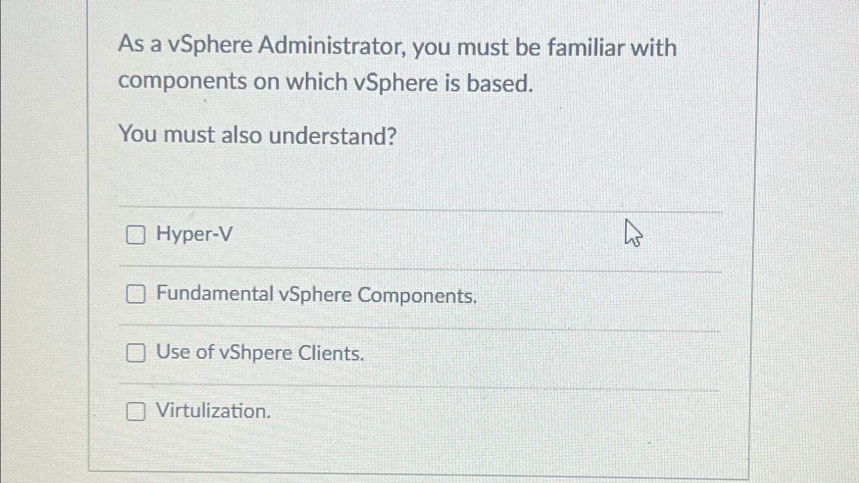 Solved As a vSphere Administrator, you must be familiar with | Chegg.com