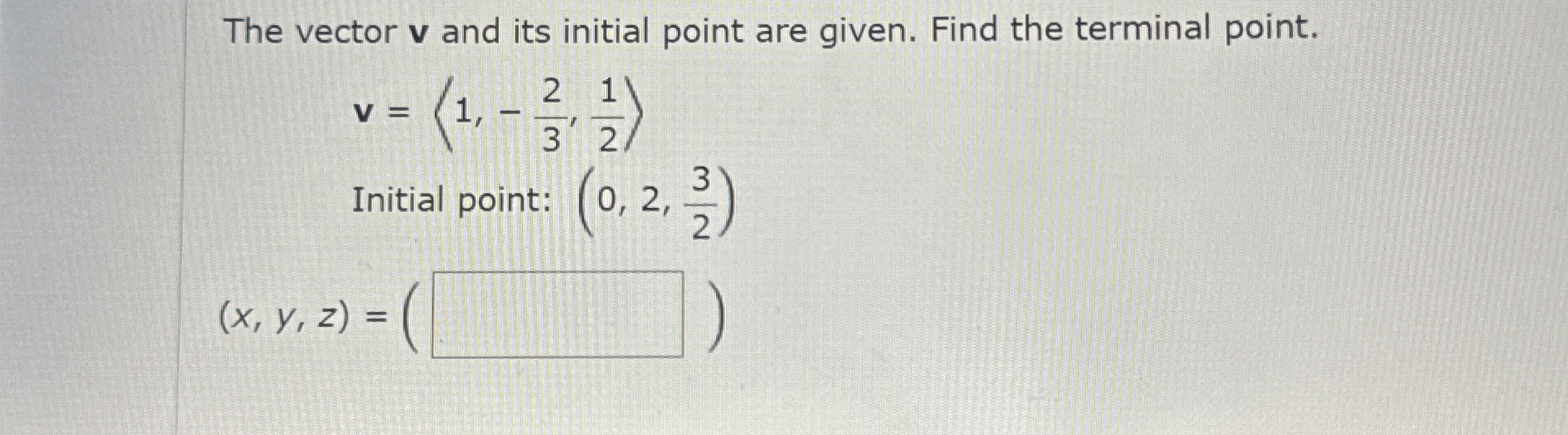 Solved The vector v ﻿and its initial point are given. Find | Chegg.com
