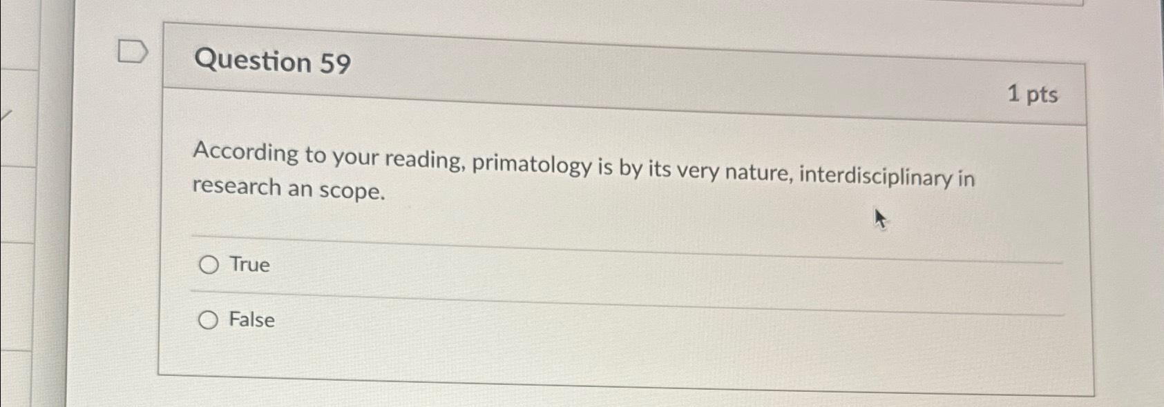 Solved Question 591 ﻿ptsAccording to your reading, | Chegg.com