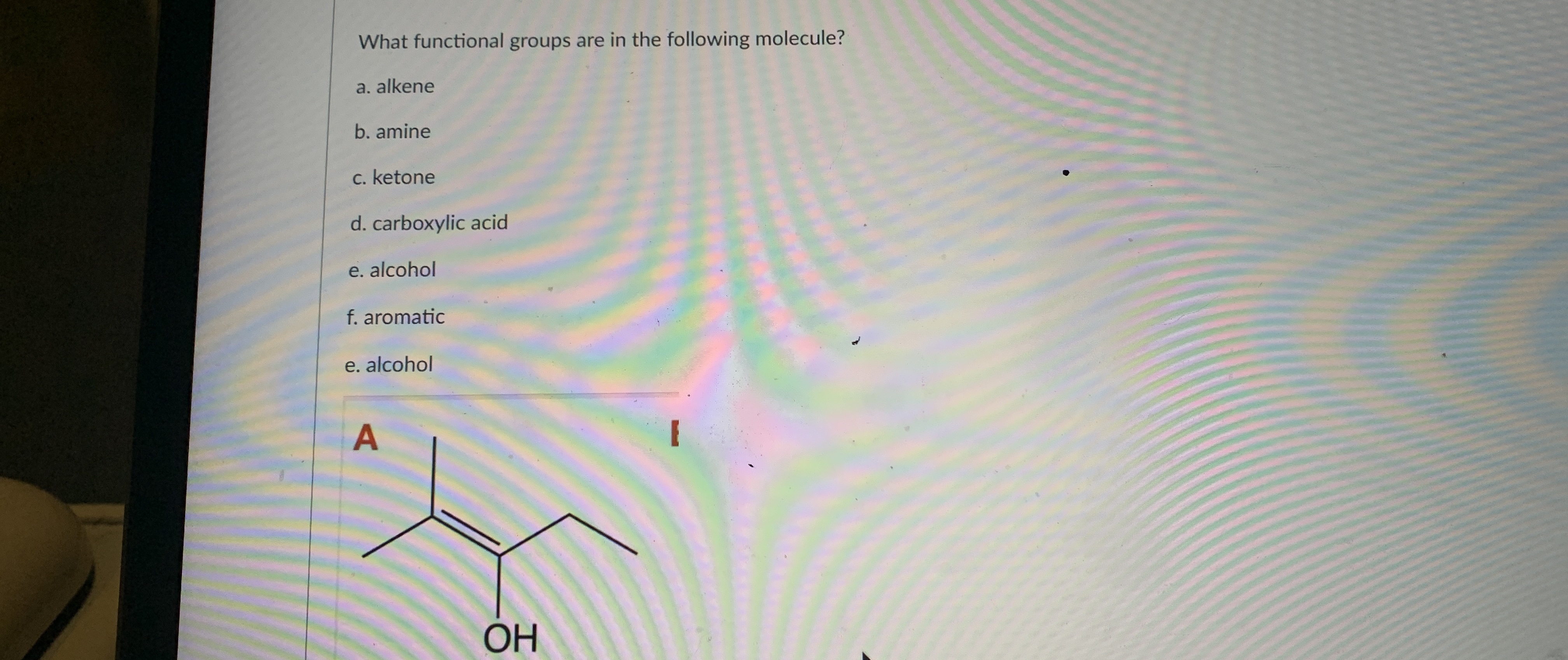 Solved What functional groups are in the following | Chegg.com